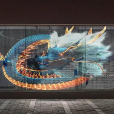 中国 高明るさP8透明LEDディスプレイ画面 LED透明フィルム付きインダース広告ガラス窓 販売のため