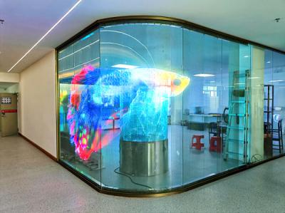 中国 P8サイズ モダン広告 柔軟性のある透明フィルム LEDスクリーン 屋内ショッピングモール向け 販売のため