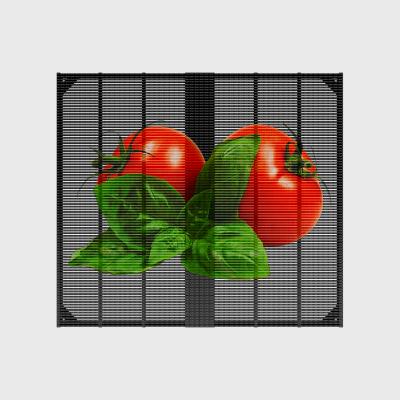 China Hoge helderheid P3.91 SMD1921 Zie door volle kleur RGB Mesh Grille Groot Indoor Transparent Glass LED Display Panel Scherm Te koop