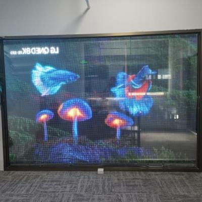 China P6 High Transparency Adhesive Indoor Flexible Film Led Screen Full Color Glass Window Transparent Led Film Display Screen for sale