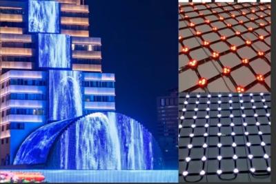 China Flexible Led Screen  High Transparency Mesh Led Display Curtain Screen Customized Led Strip Length For Outdoor Advertising for sale
