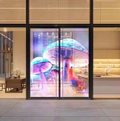 China Indoor Glass Transparent LED Film Display Transparent Display Led Strip Display Screen for sale