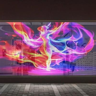 Cina schermo trasparente a colori a LED schermo flessibile per negozi al dettaglio interni aeroporti metropolitani centri commerciali in vendita