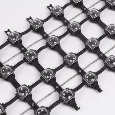 Cina Outdoor P50 Led Mesh Video Curtain IP67 Waterproof DC12V RGB Pixel Led Grid Display Screen in vendita