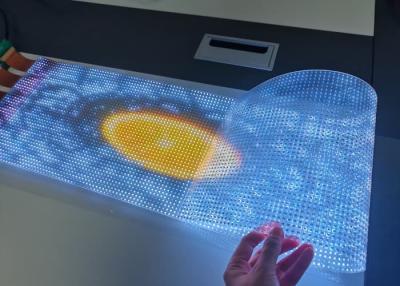 China Transparent Led Screen Flexible Led Film Crystal Display Screen on Shopping Mall windows Glass Adhesive Led Advertising Panel for sale