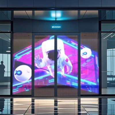 중국 고휘도 투명 LED 디스플레이 스크린 초박형 P4 DC5V 자체 접착 광고 디스플레이 스크린 유리창 벽용 판매용