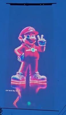 China Flying Carpet Screen P25 Drone-mounted Ultra-Light Mesh Fly LED Display Screen  for Outdoor Events and Advertising for sale