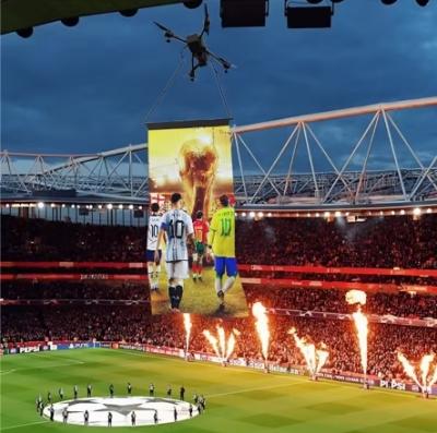 China P50 Ultralight Drone With LED Screen For Advertising , Programmable IP67 RGB LED Mesh Screen for sale