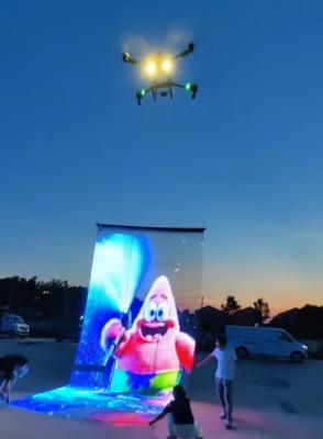 China P15 High Brightness 3D Drone Screen IP68 Outdoor Waterproof DC12V Led Mesh Flying Screen for Festivals Event Shows Brand Promotion Advertising for sale