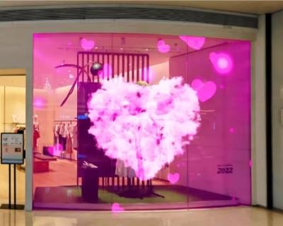 China Flexible P2.5 12V Adhesive LED Film Display Holographic LED Screen for Glass Window Advertising for sale