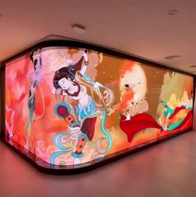 China P3.91 Pixel Pitch Flexible LED Film Display with IP45 Protection and 12V Power Supply for Glass Window Advertising for sale