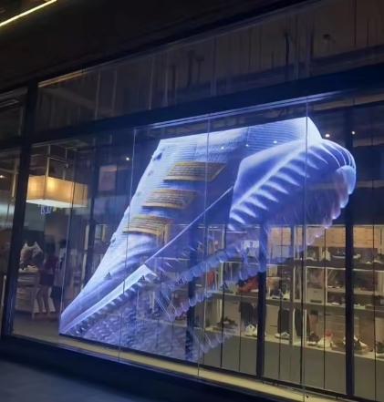 Quality Transparent LED Display Holographic Mesh Panel Indoor Transparent LED Display for sale