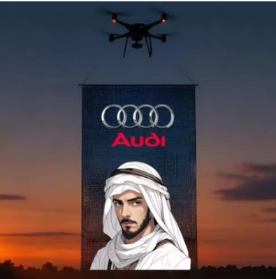 China Flying Drone Ads Screen Lightweight LED Mesh Display Aerial Flying Drone Advertising for Outdoor Events for sale