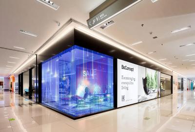 China P8 Ultra-thin 3mm High Transmittance Transparent LED Screen with >90% Transparency for Indoor Large Display for sale