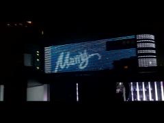 최신 제품 P143 DMX512 RGB 방수 포인트 조명 크리스마스 조명 유연한 투명 LED 메쉬 스크린 디스플레이
