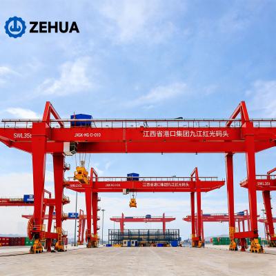 China Intelligent Port Crane RMG Double Beam Container Gantry Crane 20 ton 5 ton Cabin Control Smart Mobile Harbour Crane 40 ton for sale