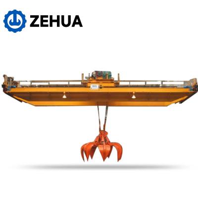 China QZ Type Intelligent Grab Bucket Double Girder Overhead Crane with Hydraulic Grab for Waste Disposal Use for sale