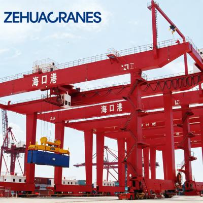 China Intelligent Port Portal Crane Rail-Mounted Containers Handling Crane with Ful Automatic Container Spreader for sale