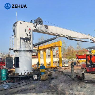 China Zehua Deck Crane Sheave 5 Ton Ship Crane Marine Hydraulic Marine Boat Mini Crane for sale