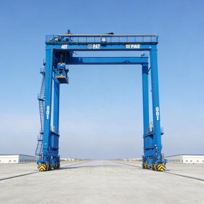 China Dock Use RTG Container Crane 20ft 40ft 40HQ Container Lifting Stocking Gantry Crane 35ton 40ton 45ton Rubber Tyre Gantry Crane for sale