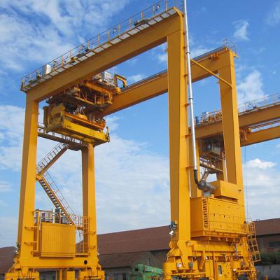 China Zehua RTG Rubber Wheel Hoist Lifting Crane Mobile Gantry Shearring Machine Gantry Blechschere Mobile Gantry Crane 40 Ton for sale