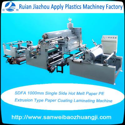 China SDFA 1000mm Single Side Hot Melt Paper PE Extrusion Type Paper Coating Laminating Machine for sale