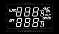 China Customized TN 7 Segment LCD Display with PIN Connector 5V 34x38mm for Welding Machine for sale