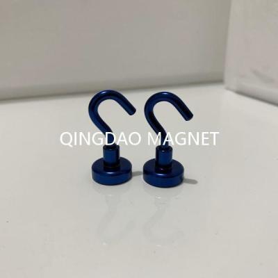 China Sintered NdFeB Hook Magnet, N35,16KGS, Permenent Hook Magnets in Blue, Black, White, Green Colors Te koop