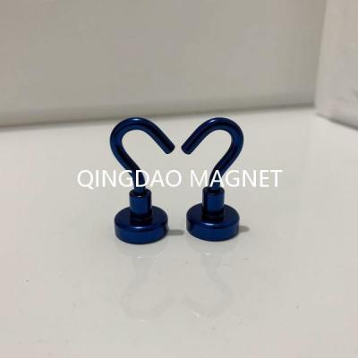 China Sintered NdFeB Hook Magnet, N35,16KGS, Permenent Hook Magnets in Blue, Black, White, Green Colors Te koop