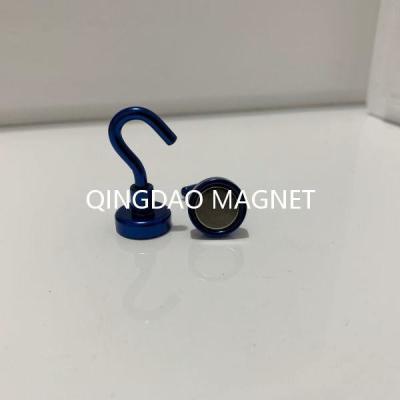 China Sintered NdFeB Hook Magnet, N35,16KGS, Permenent Hook Magnets in Blue, Black, White, Green Colors Te koop