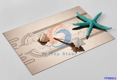 China High Quality Mirror Finish (8K) + Etched + PVD Golden Stainless Steel Sheet (YTME011) for sale