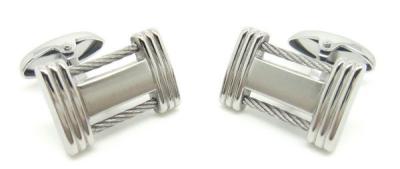 China Fashion 304# Stainless Steel Cufflinks With Laser Welding / Hand Burnishing for sale