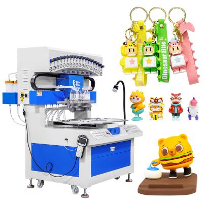 China Full-automatic 18 Colors Silicone Dispensing Machine with 0.01mm XYZ Accuracy for Keychain Making for sale