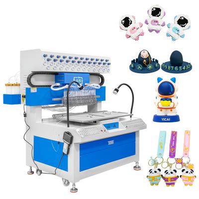 China 24 Colors Automatic Liquid PVC Dripping Machine Silicone Bracelet Making Machine for Dispensing 2D 3D Craft Keychains Dolls for sale
