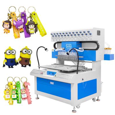 China 24 Colors Automatic PVC Trademark Logo Filling Dripping Dispensing Machine for Making Silicone Phone case 2D 3D Keychains for sale