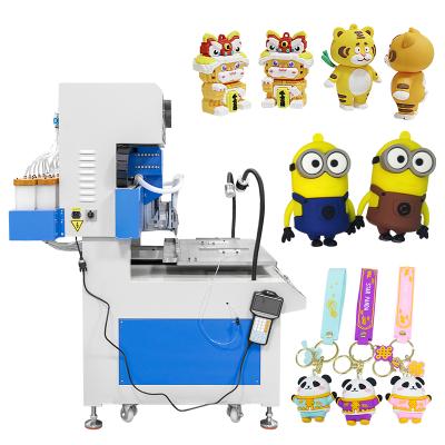 China 24 Colors Automatic PVC Slipper Upper Dripping Molding Dispensing Machine for Making 2D 3D Silicone Keychains Dolls for sale