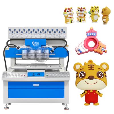 China 24 Colors Automatic 2D 3D PVC Silicone Keychains Dripping Molding Dispensing Machine for Making Tea Coaster Dolls Toys for sale