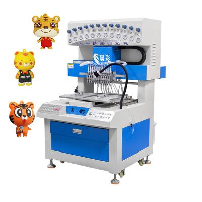 China Automatic 12 Color Silicone Dispensing Machine with 0.01mm XYZ Accuracy for PVC Label and Keychain Making for sale