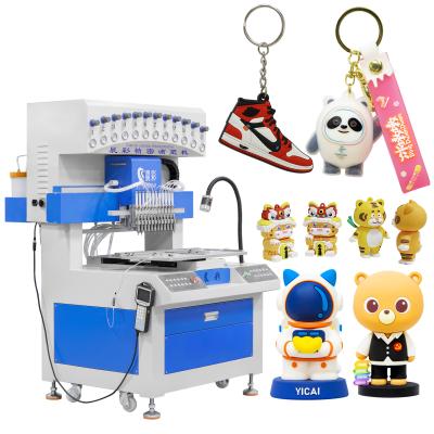 China Automatic 12 Colors Silicone Dispensing Machine with 0.01mm XYZ Accuracy for Energy Saving PVC Keychain Making for sale