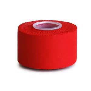 China 2.5cmx13m Sports tapes GYM tape plastic pipe cut core plain edge red zinc oxide adhesive taping banding cotton fabric for sale