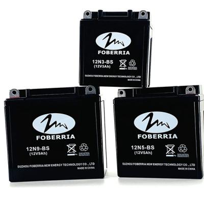 Quality Black 12N9 BS sealed motorcycle battery 9Ah 12v motorcycle batteryfor sale