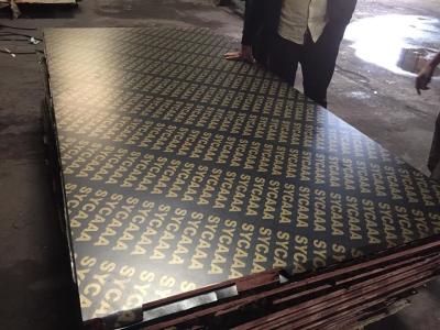 China 1220*2440*18mm black finger joint core wbp glue film faced plywood for sale
