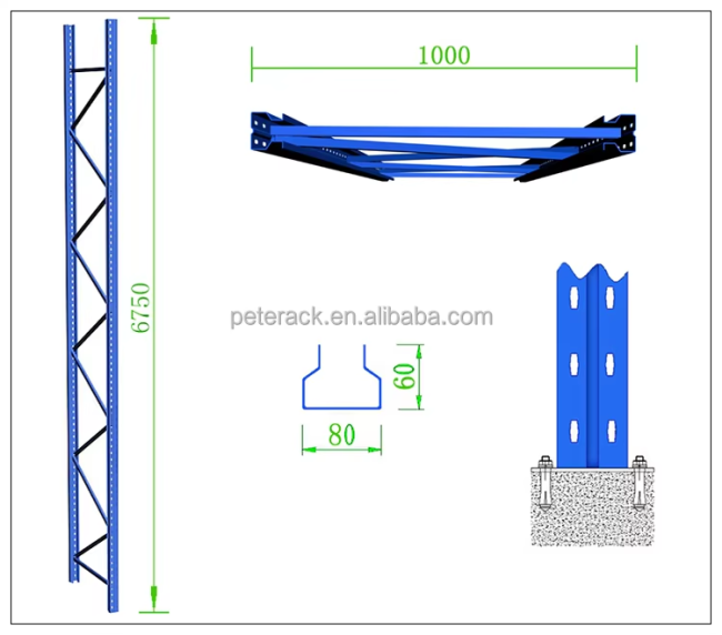 Push back racking in warehouse
