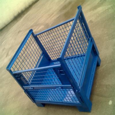 China Wire Mesh Collapsible Storage Cage , Transport Storage Container Bins Industrial Storage Cage for sale