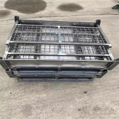 China Wire Mesh Collapsible Storage Cage , Transport Storage Container Bins Industrial Storage Cage for sale