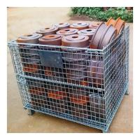 China Folding Stackable Wire Mesh Pallet Cage - Customizable Steel Storage Container with ESD Protection for sale