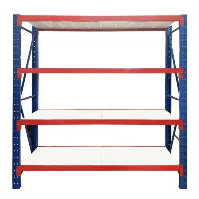 China Peterack Medium Duty Racking Warehouse Rack 4 Layers Metal Storage Long Span Structure Shelves for sale