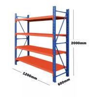 China Peterack Medium Duty Long Span Boltless Shelving 2000x600x2000mm Steel Warehouse Rack 4 Layer for sale