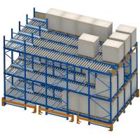 China Integrated Push Back Gravity Flow Hybrid Rack System Customizable Steel 1500kg Capacity for sale