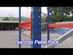 space saving selective teardrop pallet rack , warehouse teardrop racking system